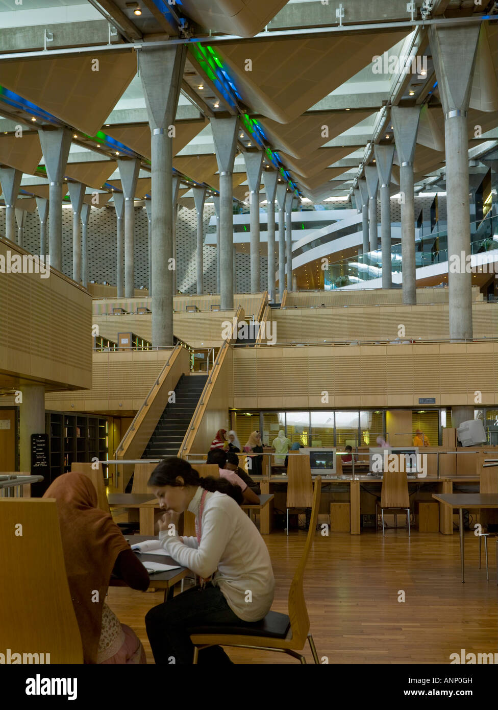 students studying, interior, Biblioteca Alexandrina, Alexandria library ...