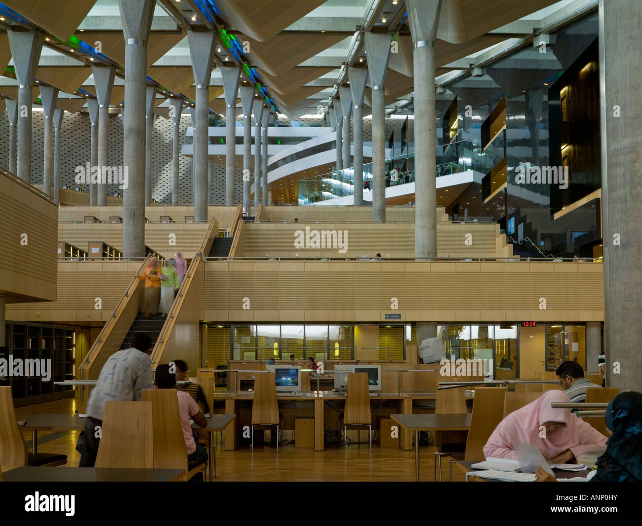 students studying, interior, Biblioteca Alexandrina, Alexandria library ...
