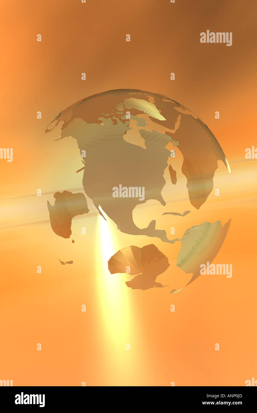 Close up of a transparent glowing globe Stock Photo - Alamy