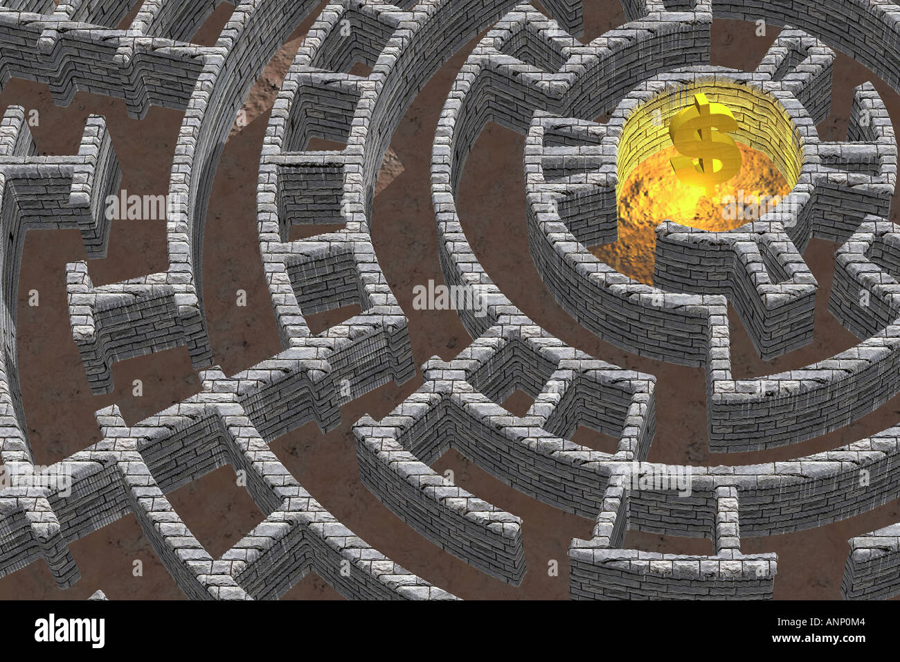 Dollar symbol in maze hi-res stock photography and images - Alamy