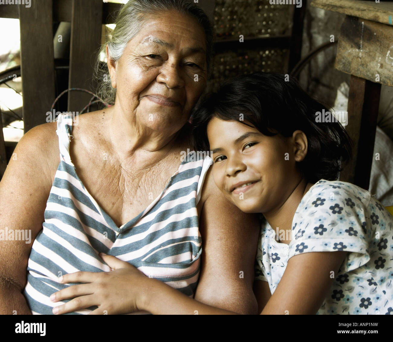 girl and grandmother in central america Stock Photo - Alamy