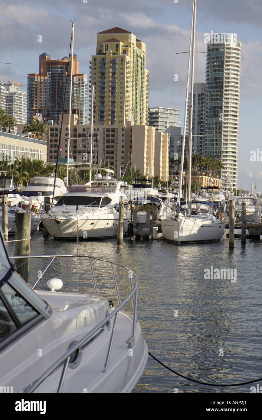 Miami Beach Florida,Miami Beach,Marina,Biscayne Bay water,South Pointe ...