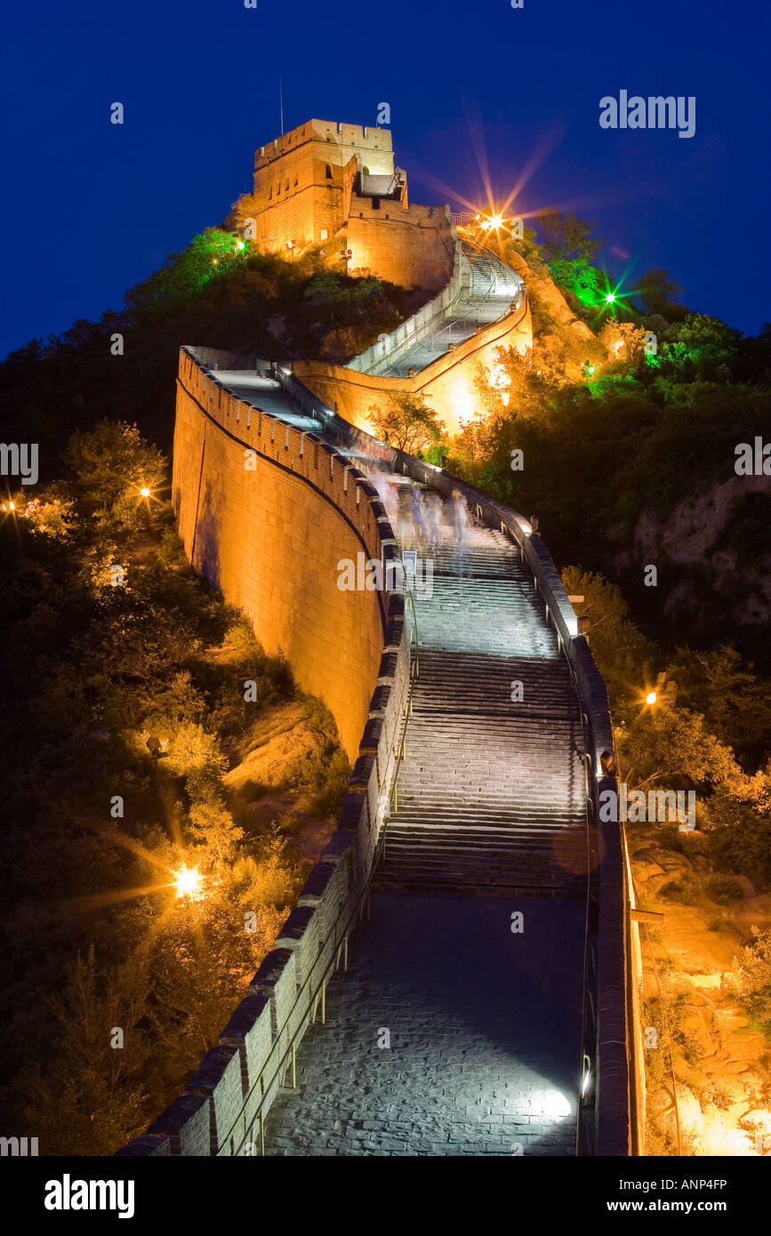 Night scene of Great Wall Stock Photo - Alamy