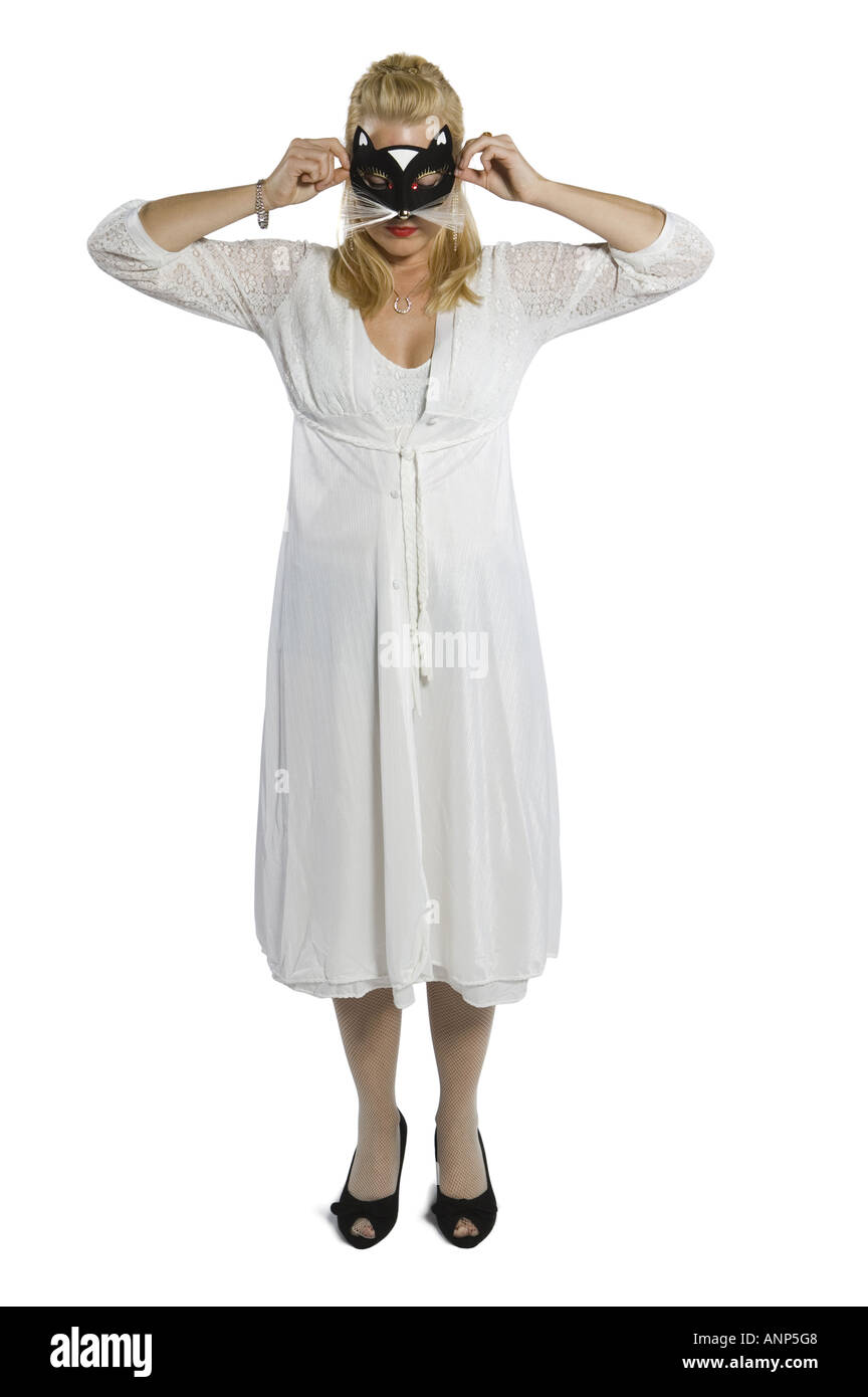 Woman wearing face mask skirt hi-res stock photography and images - Alamy