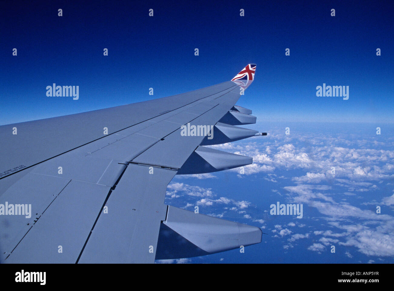 A View from Virgin Atlantic A340 passenger aircraft window Stock Photo ...