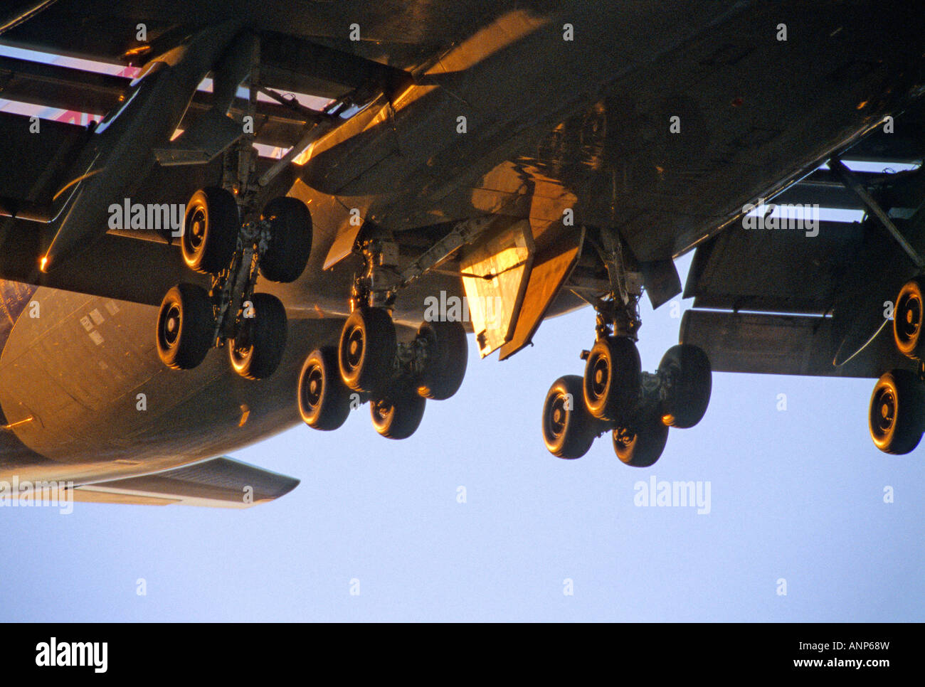 An engine and landing gears of Boeing 747 to land at Heathrow Airport ...
