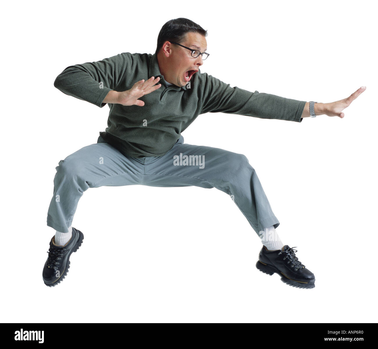 Young hispanic man scared Cut Out Stock Images & Pictures - Alamy