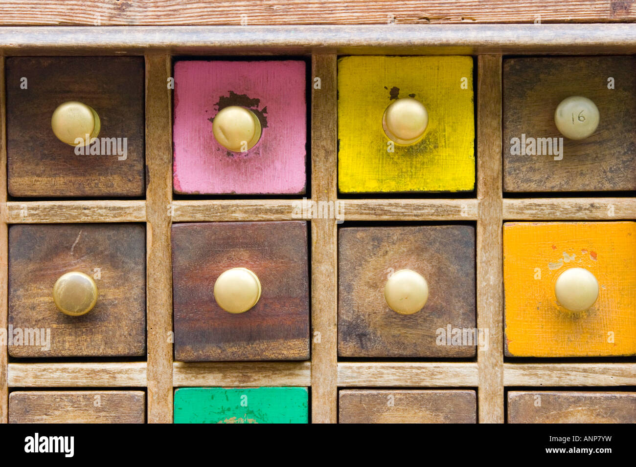 Multi colored drawers hi-res stock photography and images - Alamy