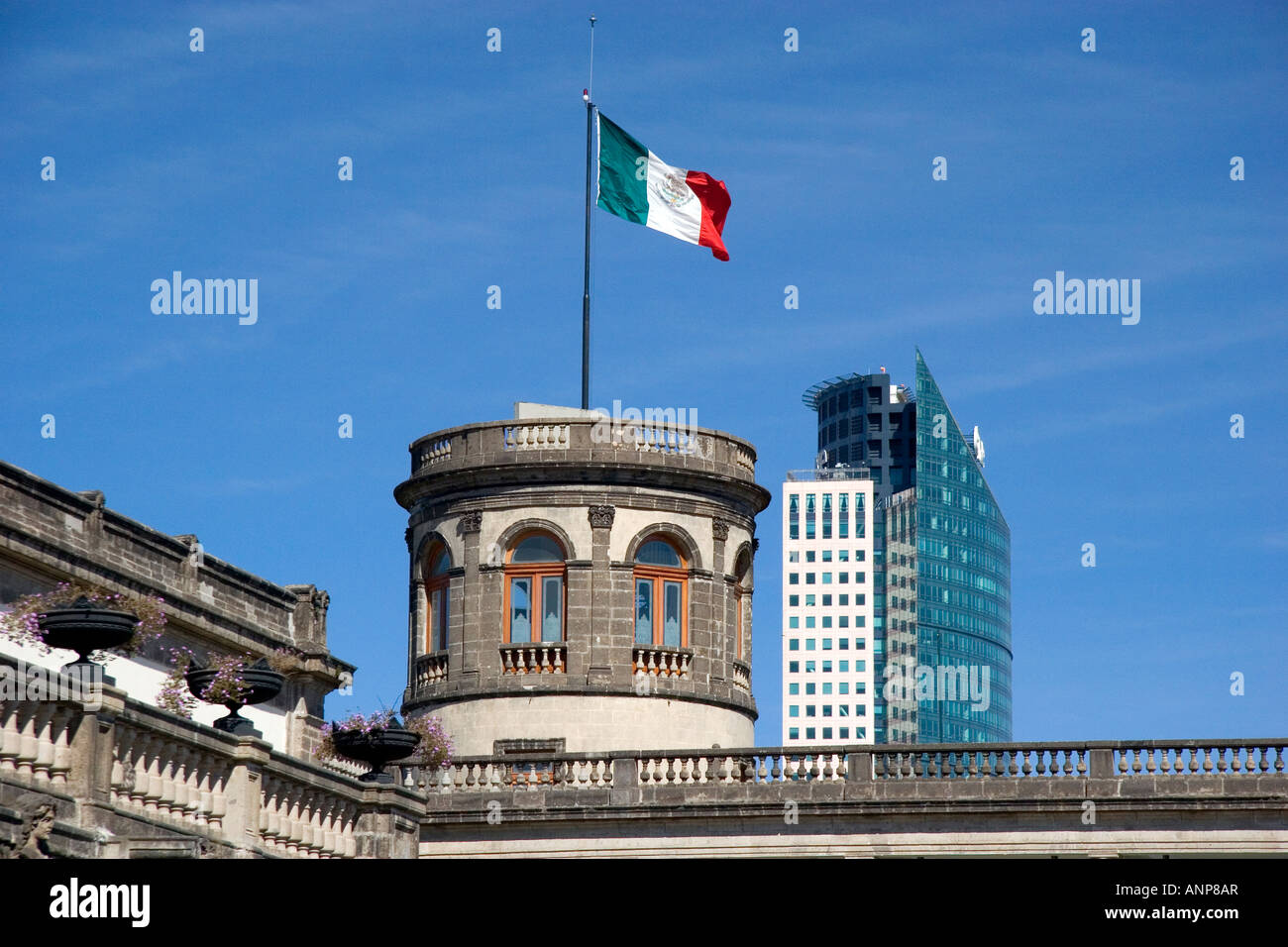 The watchtower known as Caballero Alto of the Chapultepec Castle with ...