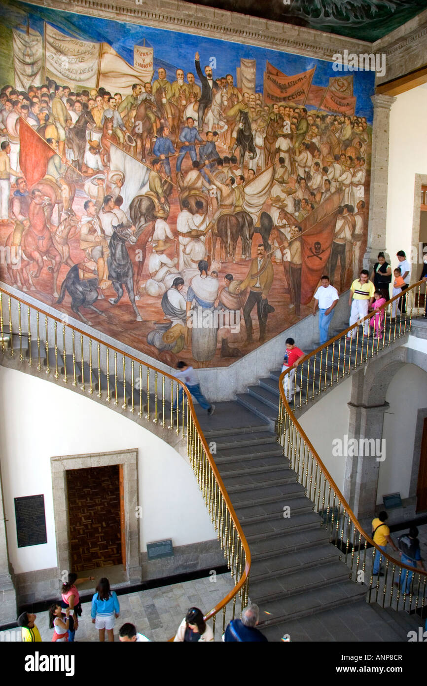 Mural and staircase in the Chapultepec Castle in Mexico City Mexico ...