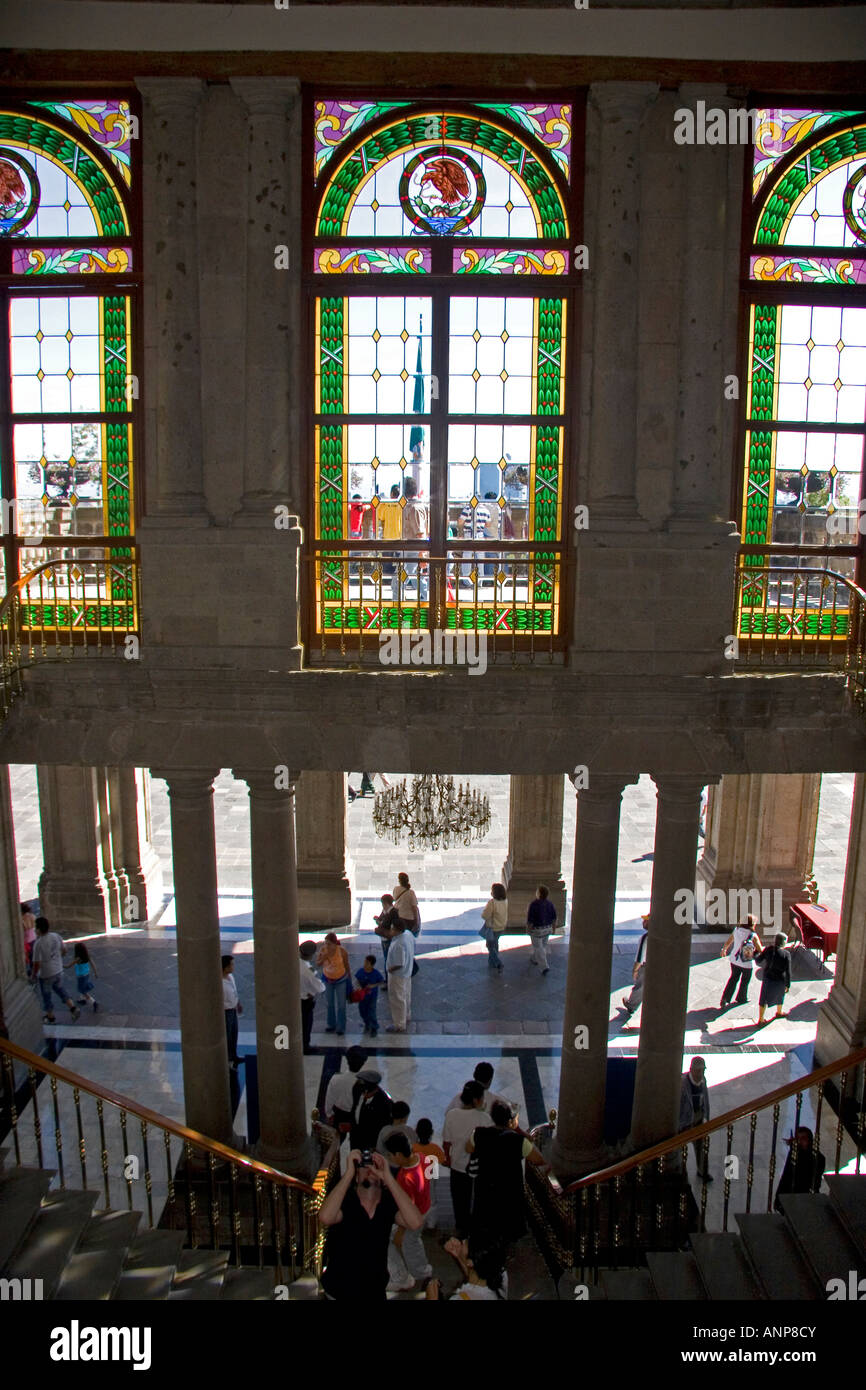 Stained glass windows in the Chapultepec Castle in Mexico City Mexico ...