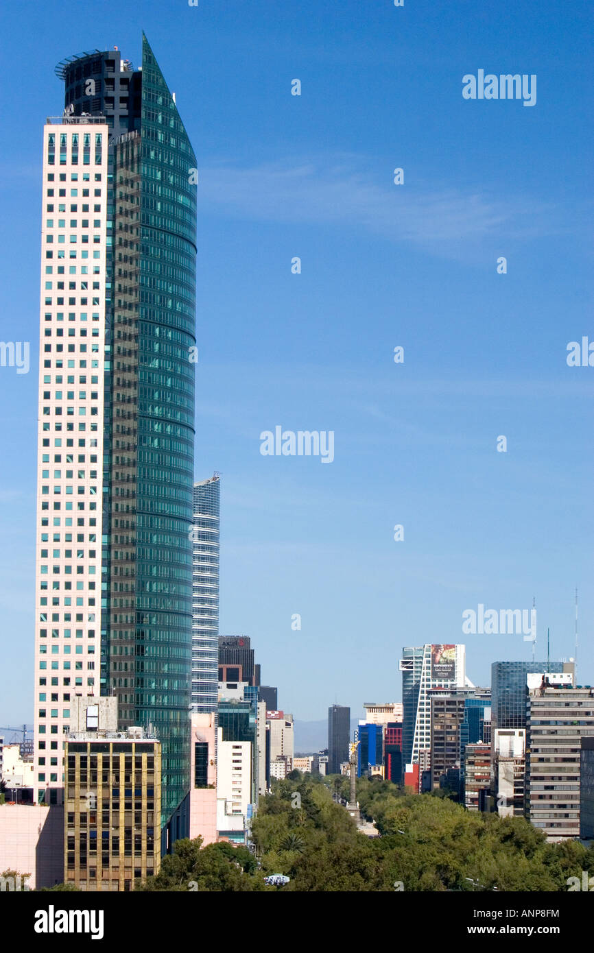 Torre Mayor and view of the Paseo de la Reforma in Mexico City Mexico ...