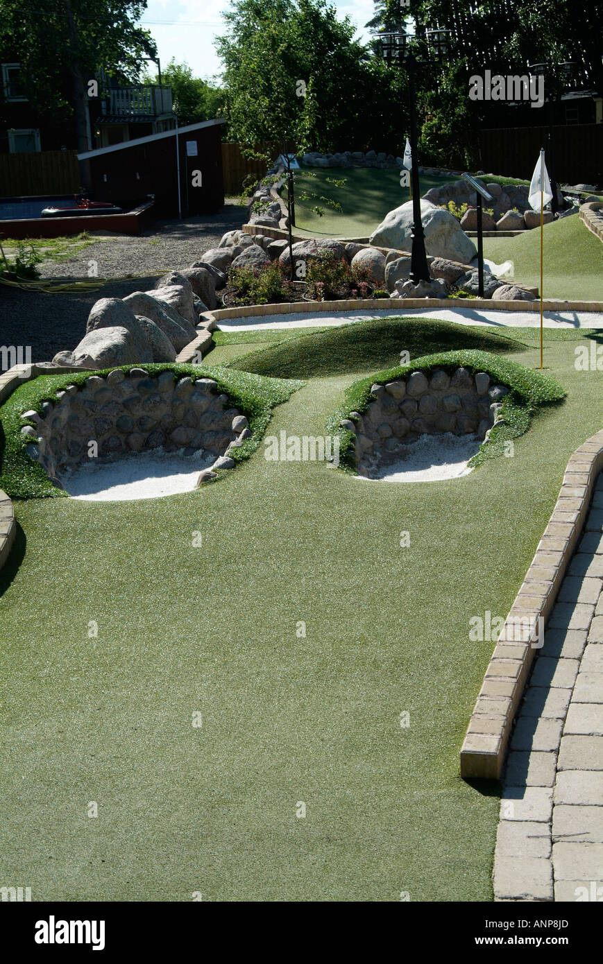 Mini, golf, crazy, goofy, course, putt, putting, putter, flag, pin ...