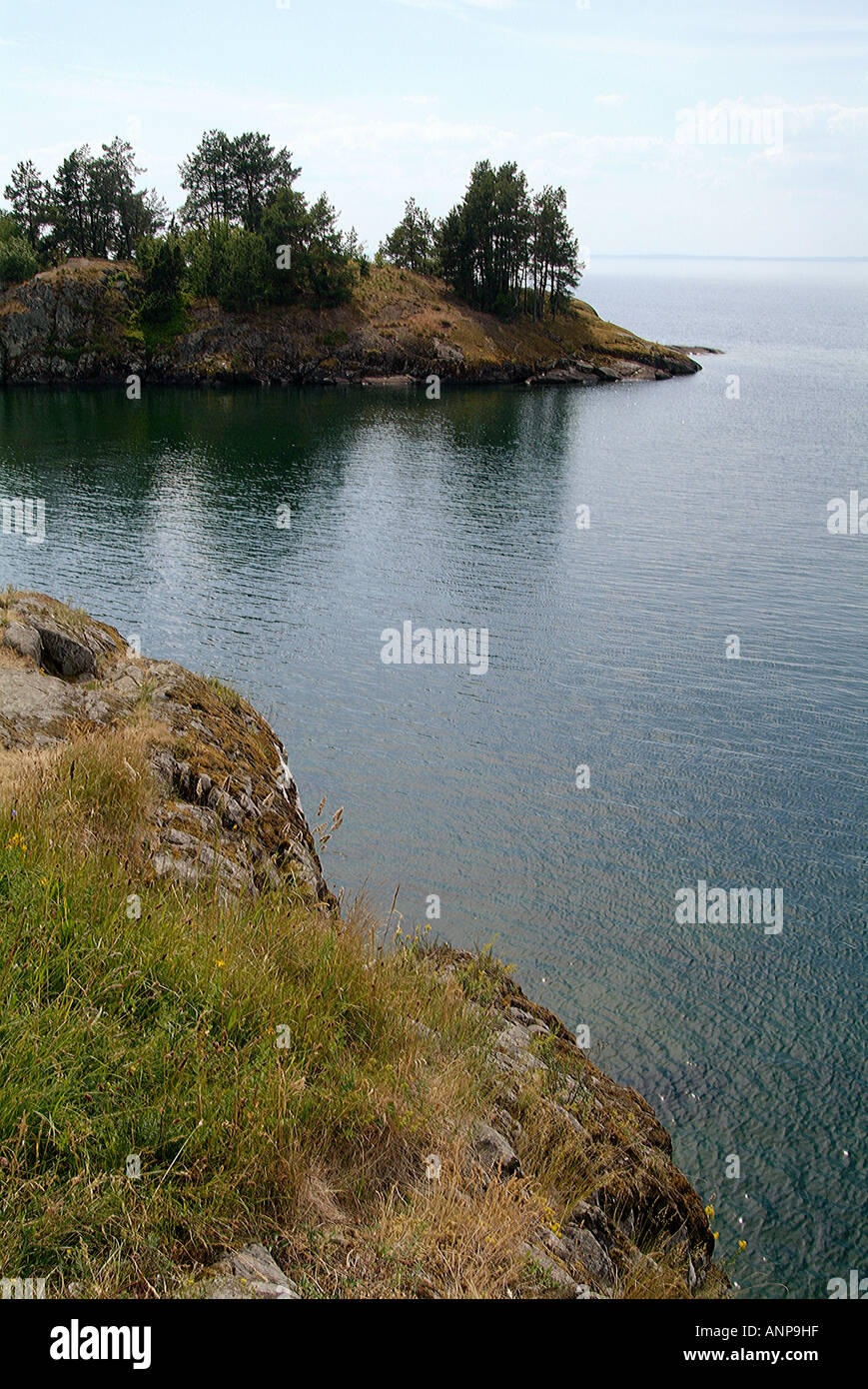 lake, vattern, sweden, gotland, granite, rocks, clean, clear, water ...