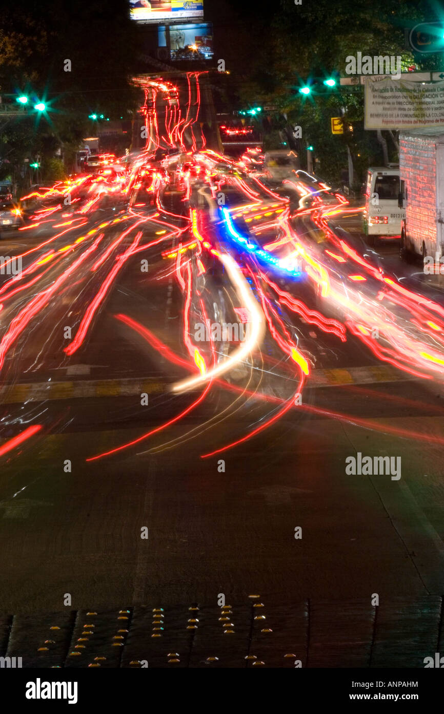 Nighttime traffic in Mexico City Mexico Stock Photo - Alamy