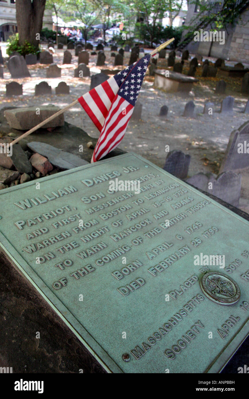 Grave of William Dawes Jr in Boston Massachusetts USA Stock Photo - Alamy