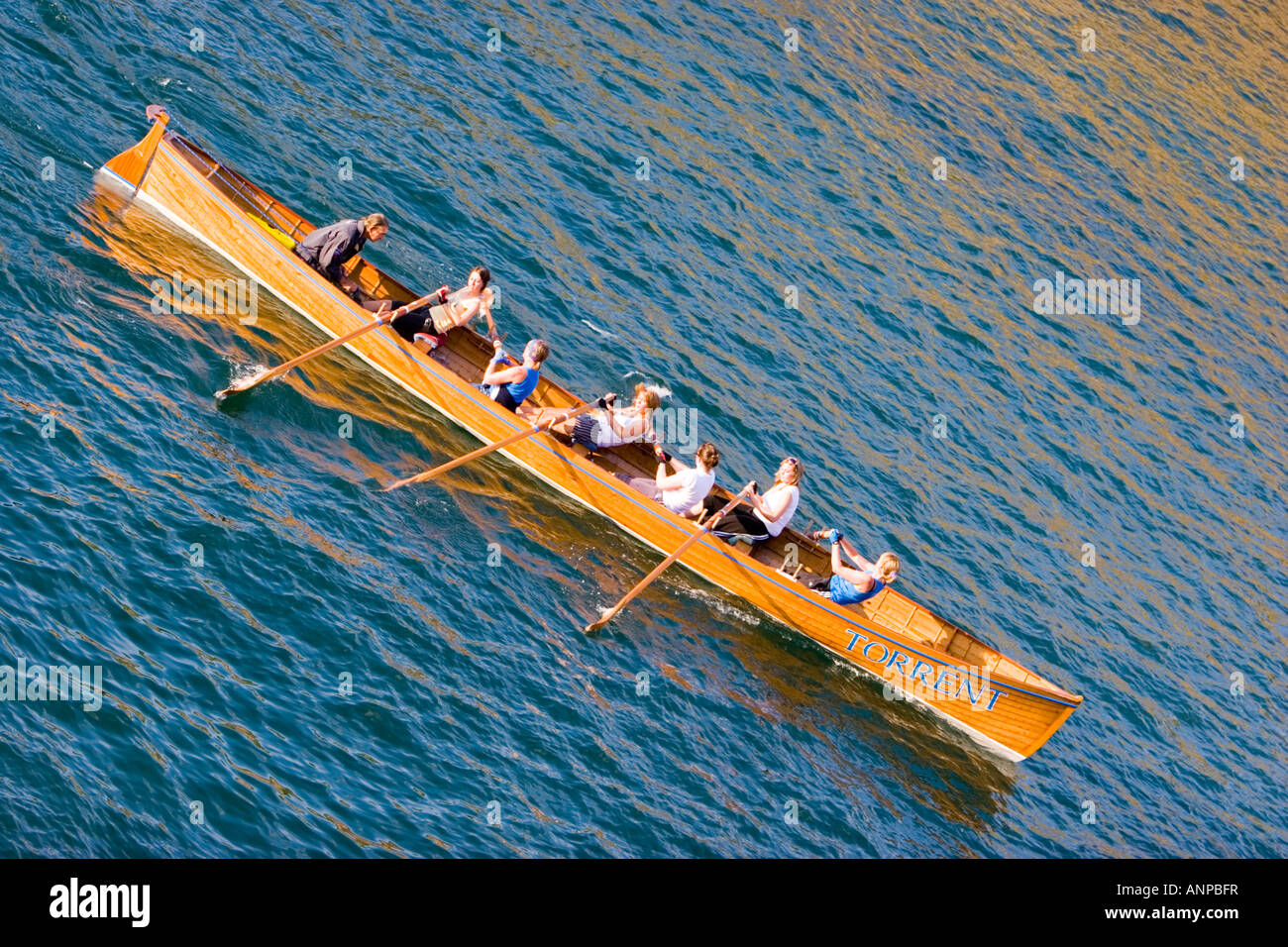 Rowing in the sea Stock Photo - Alamy