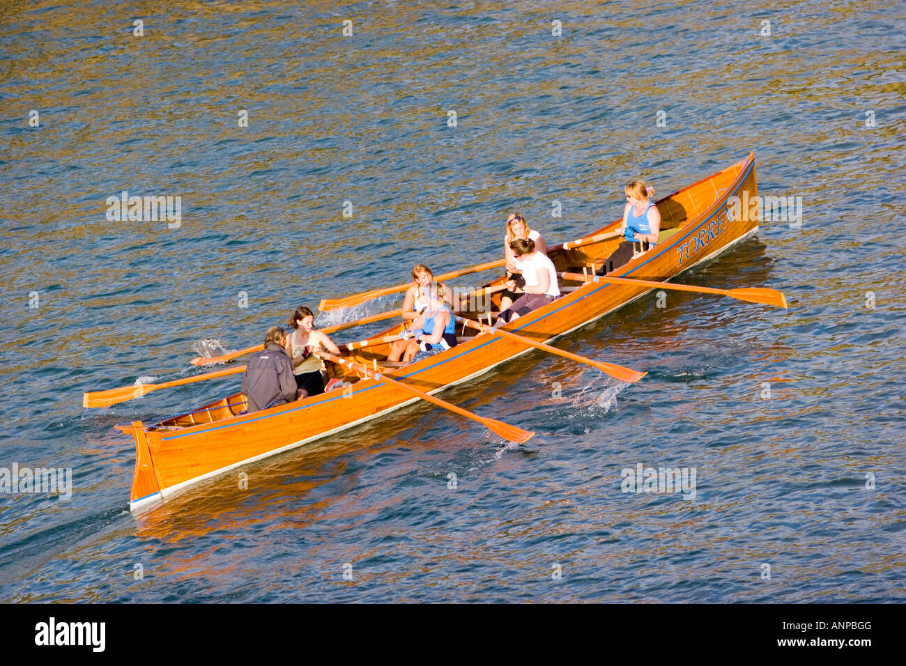 Rowing in the sea Stock Photo - Alamy
