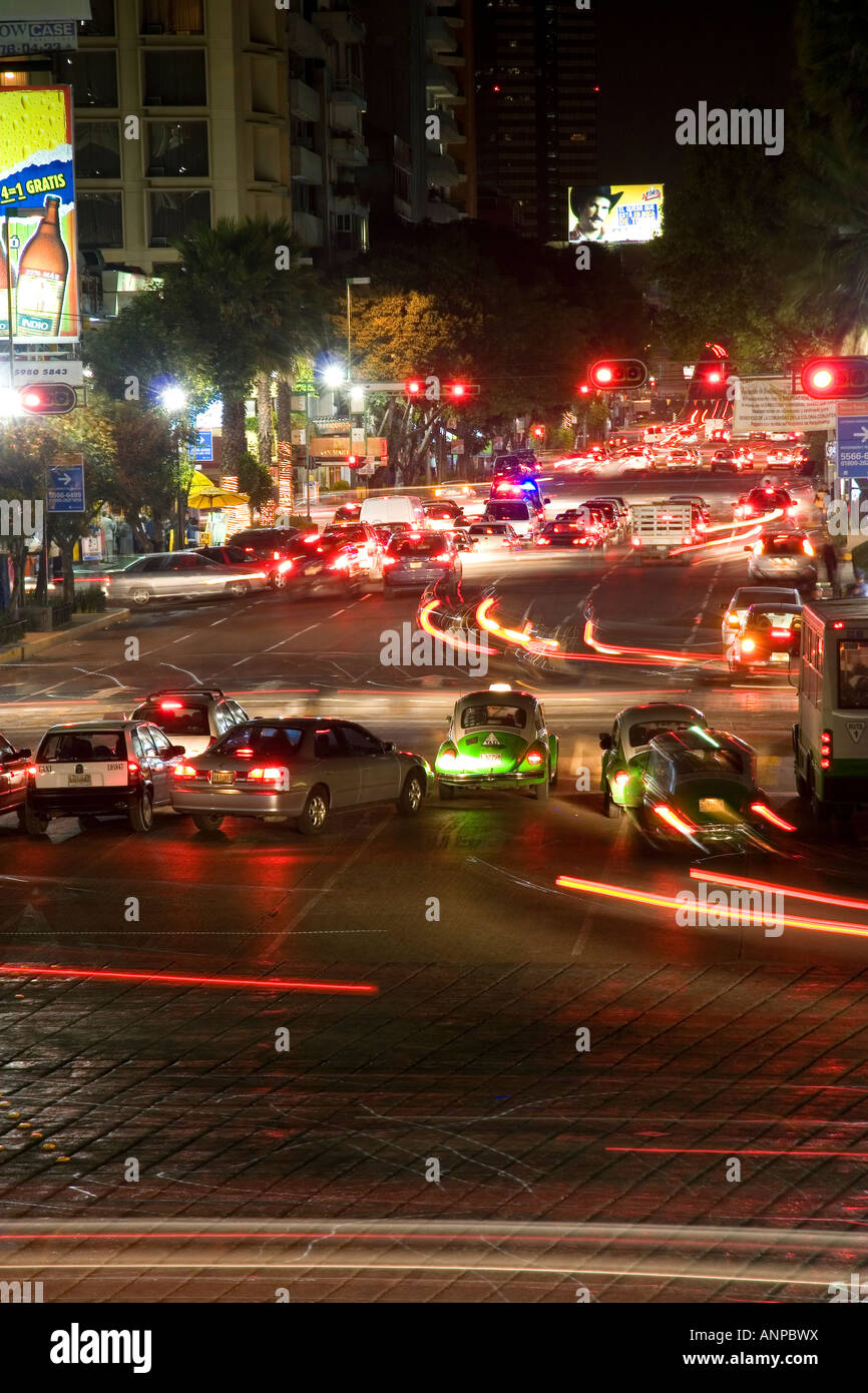 Nighttime traffic and city lights in Mexico City Mexico Stock Photo - Alamy
