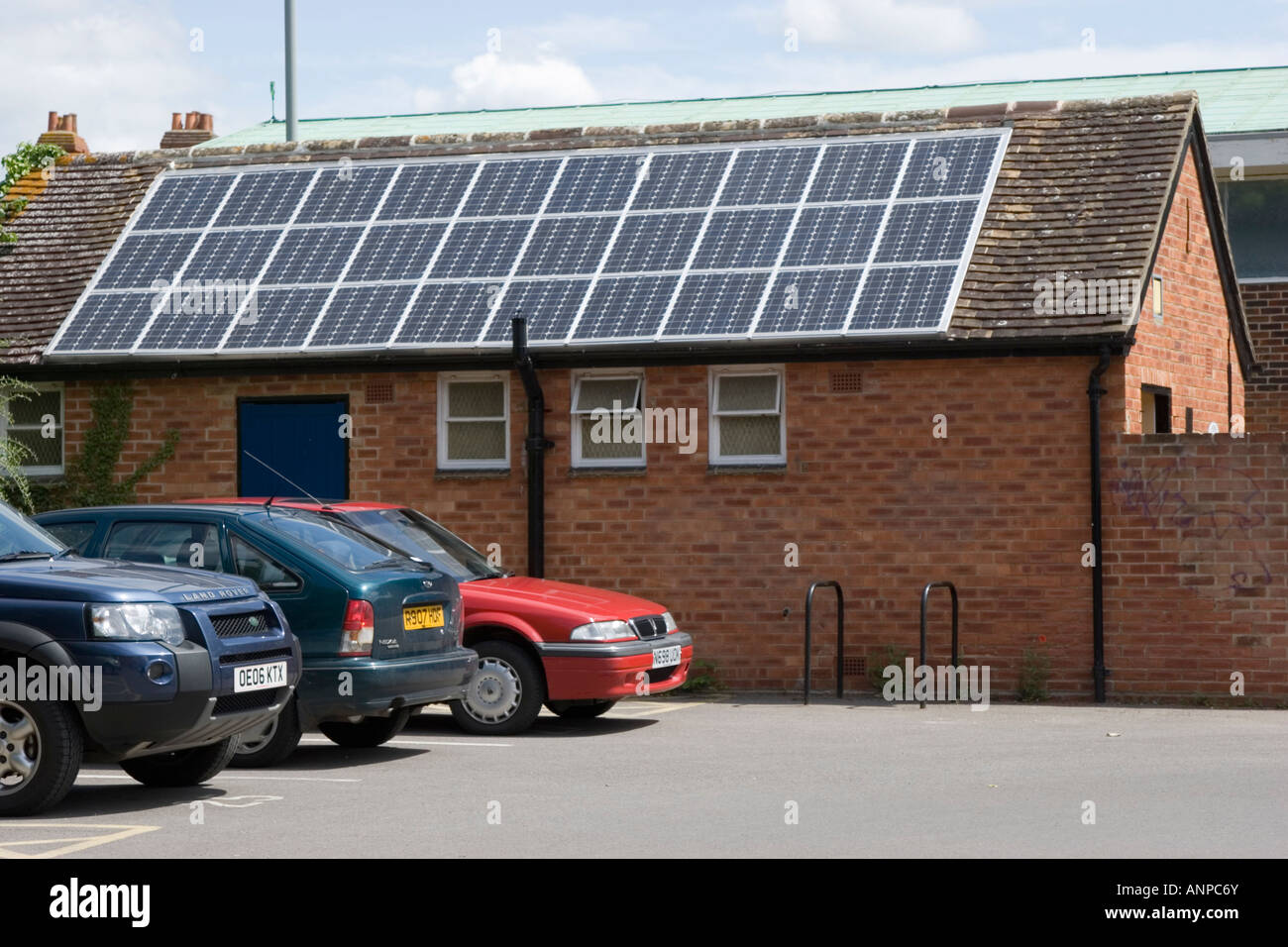 Solar powered toilet block Stock Photo - Alamy