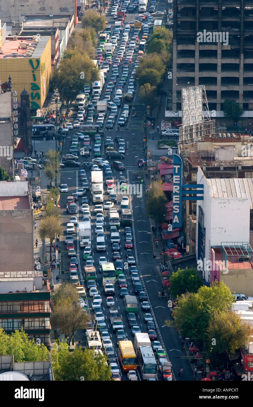 Aerial view of heavy traffic in Mexico City Mexico Stock Photo - Alamy