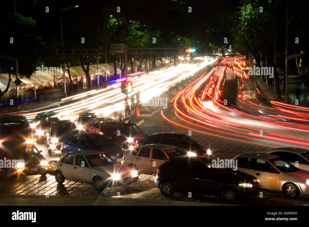 Nighttime traffic in Mexico City Mexico Stock Photo - Alamy