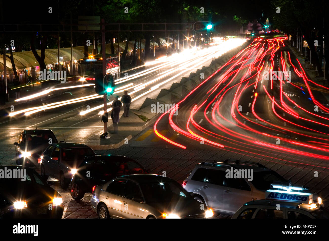Nighttime traffic in Mexico City Mexico Stock Photo - Alamy