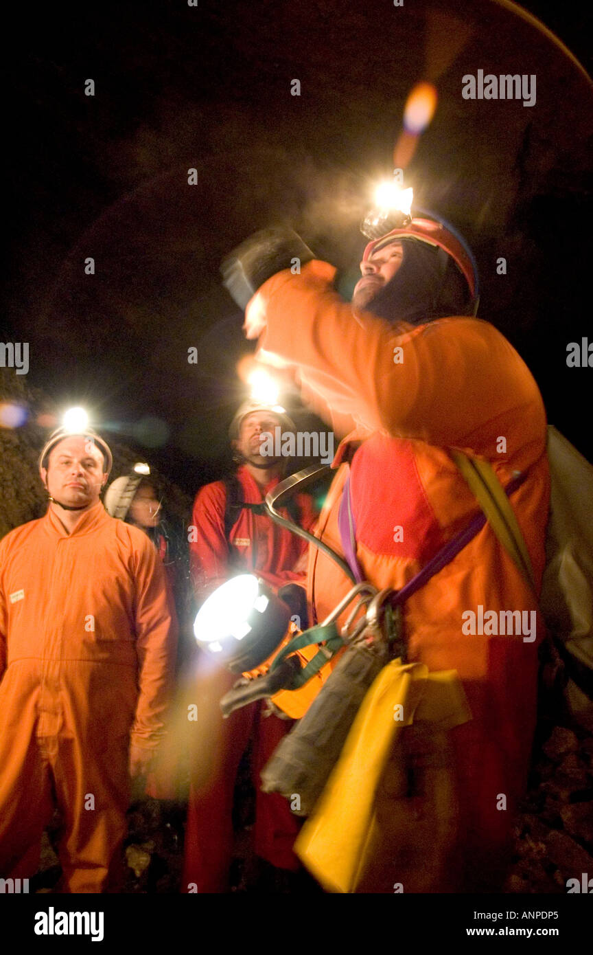 speleologists in the cave of Villanova delle grotte - Friuli Udine ...