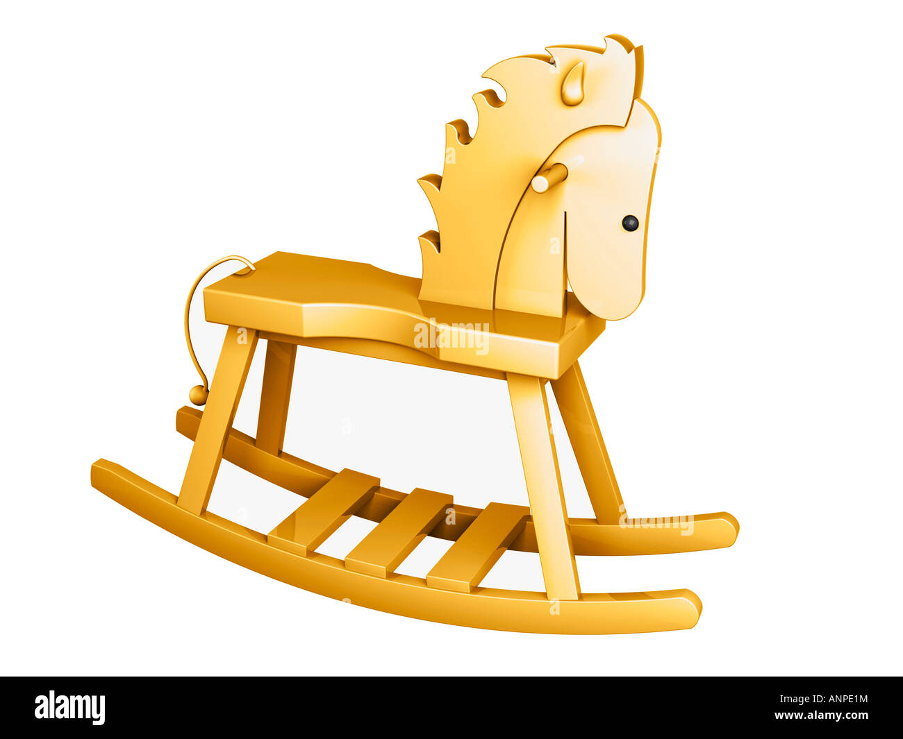 Golden rocking horse Stock Photo - Alamy