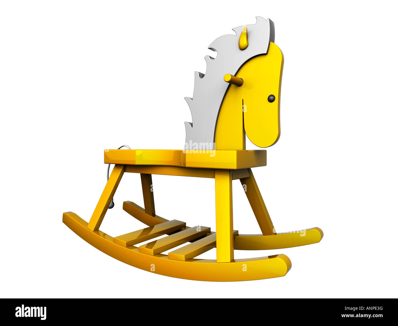 Golden rocking horse Stock Photo - Alamy