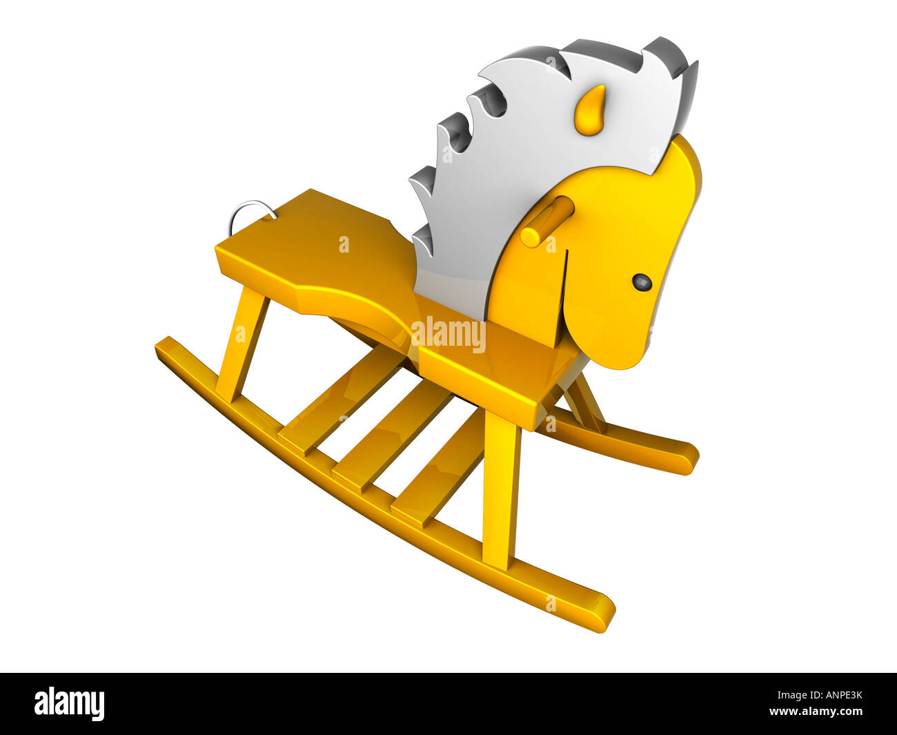Golden rocking horse Stock Photo - Alamy
