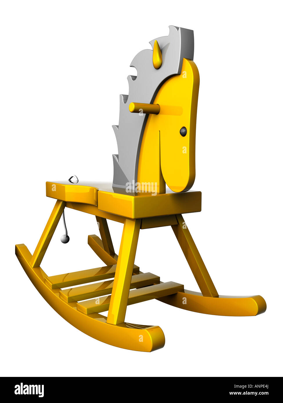 Golden rocking horse Stock Photo - Alamy