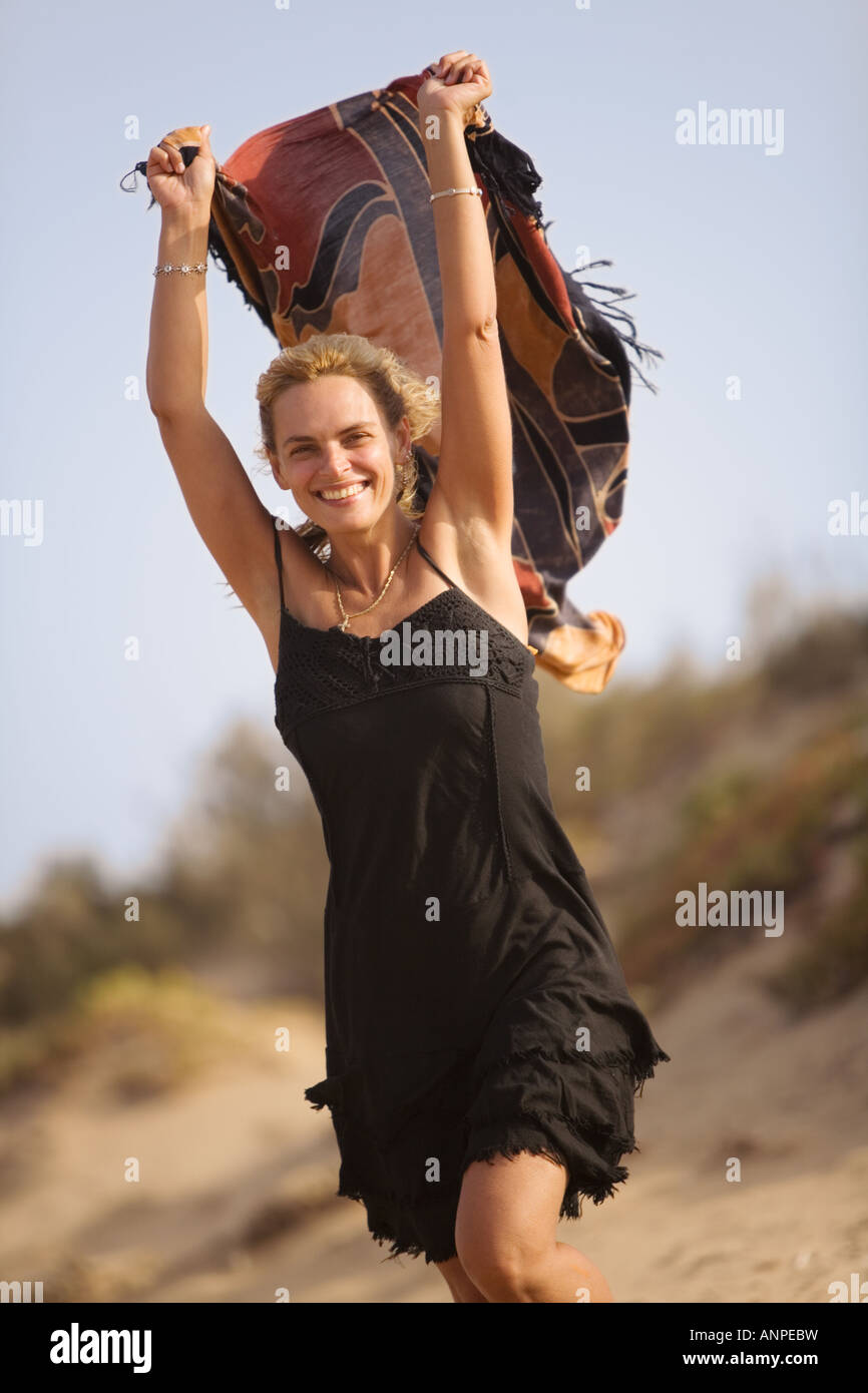 Joyful beautiful woman on the summer day Stock Photo - Alamy