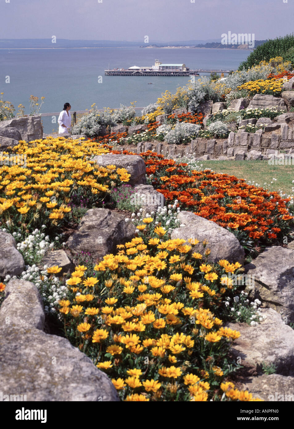 Bournemouth seaside holiday resort cliff top public gardens & summer ...
