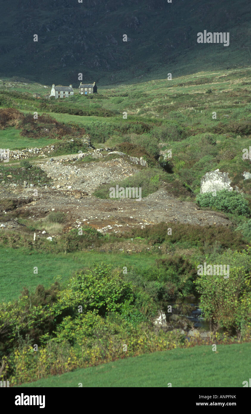 Lonely Irish cottage in rugged mountains, Cork, Ireland, Wild Atlantic ...