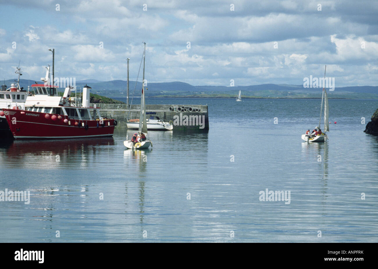 The ferry in the harbour, Cape Clear Island, Cork, Ireland, Wild ...