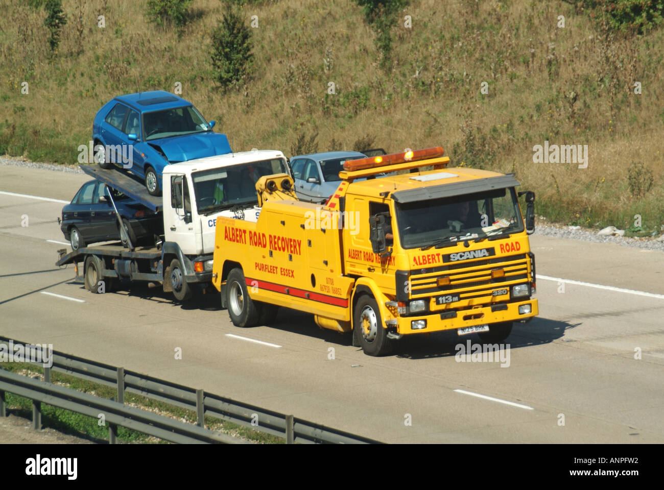 View from above side & front of breakdown recovery business Scania ...