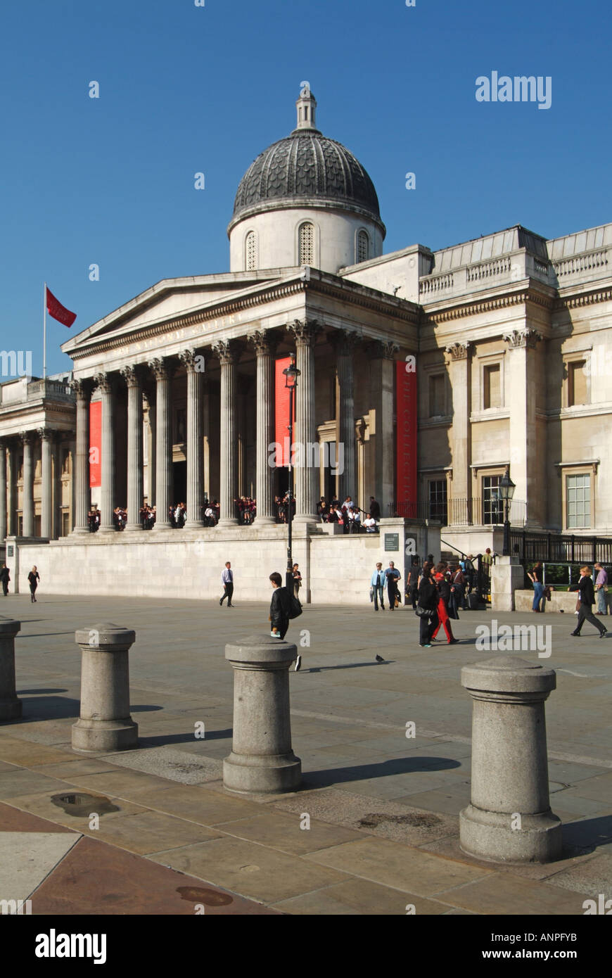 National Gallery art museum original main entrance & colonnade on the ...