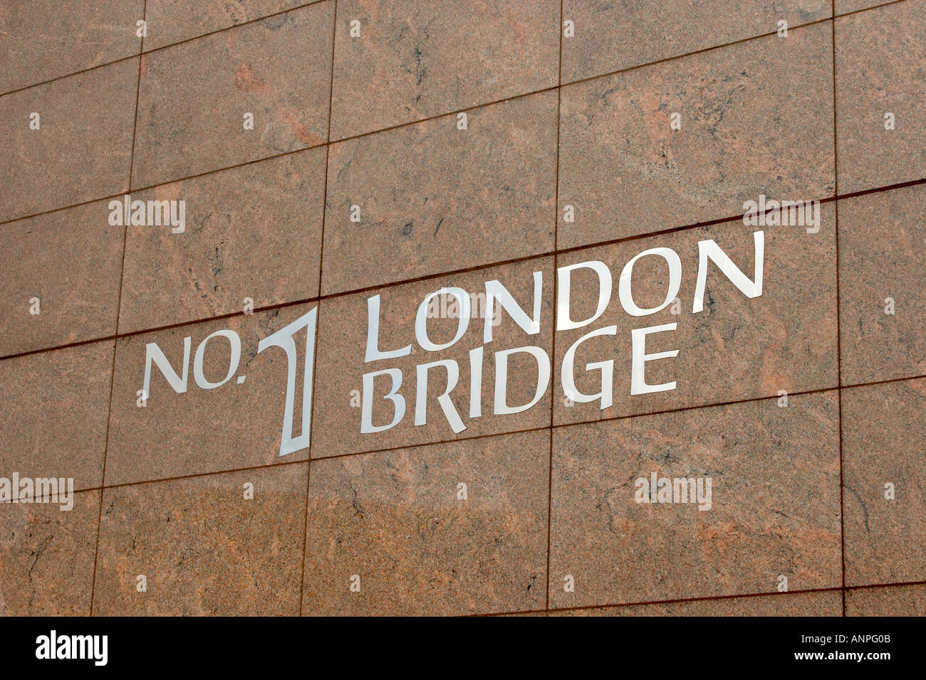 Logo sign of No 1 Number One London Bridge London SE1 England Stock ...