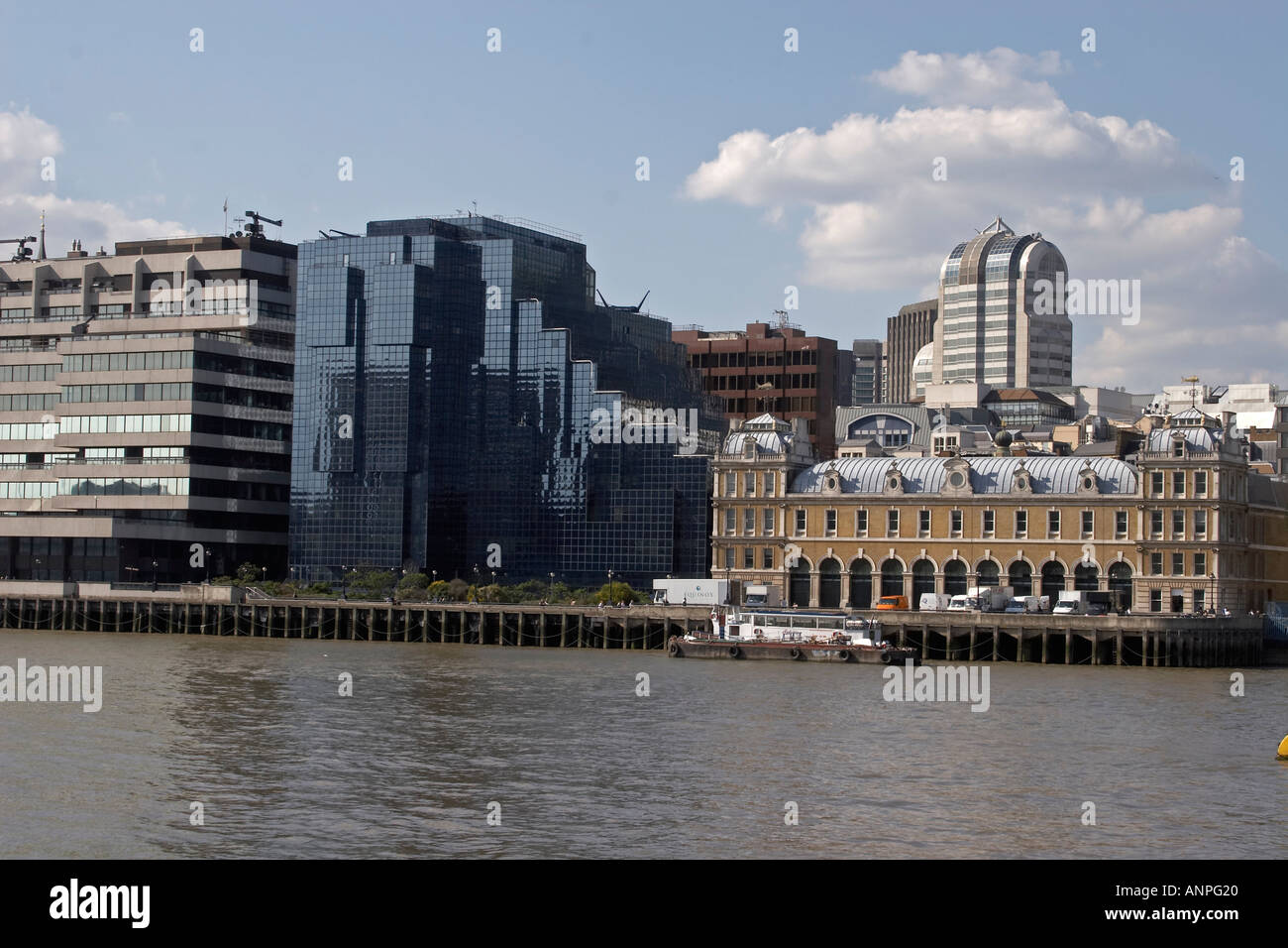 View north west across River Thames with Northern and Shell Building ...
