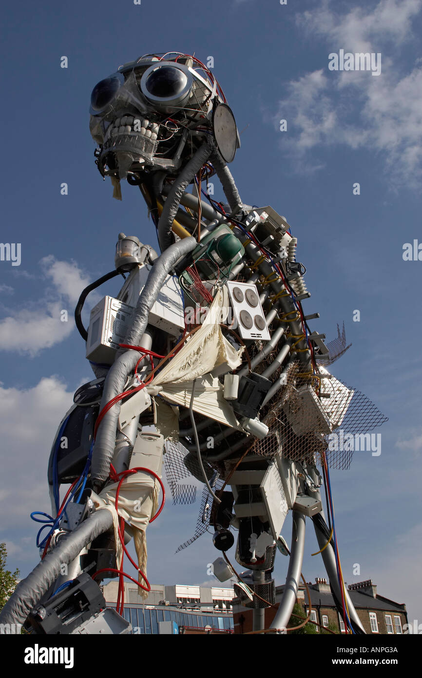 The WEEE MAN robot abstract sculpture made of Waste Electrical and ...