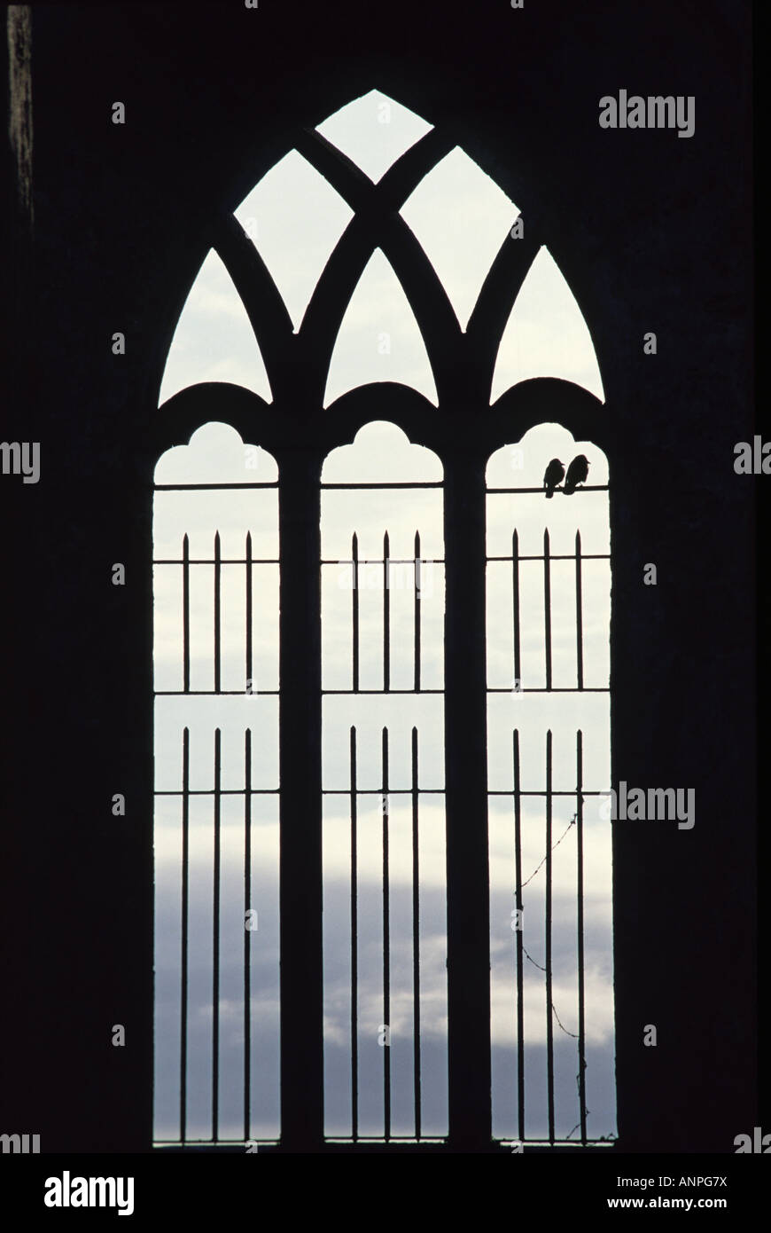 Ancient stone window in an Irish Church Stock Photo - Alamy