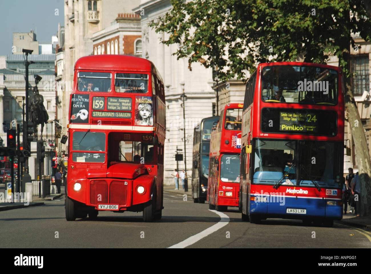 Routemaster bus & modern red Metroline company double decker tfl public ...