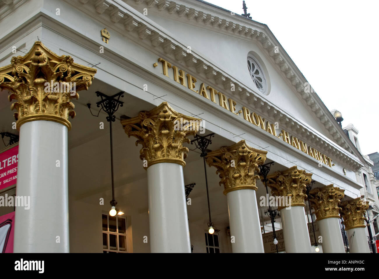 Portico of Theatre Royal Haymarket London W1 England Stock Photo - Alamy