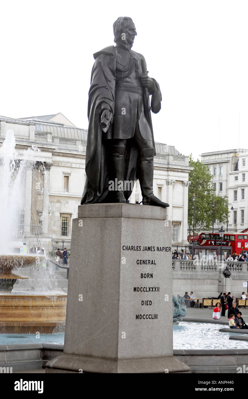 Statue of Charles James Napier Victorian General in Trafalgar Square ...