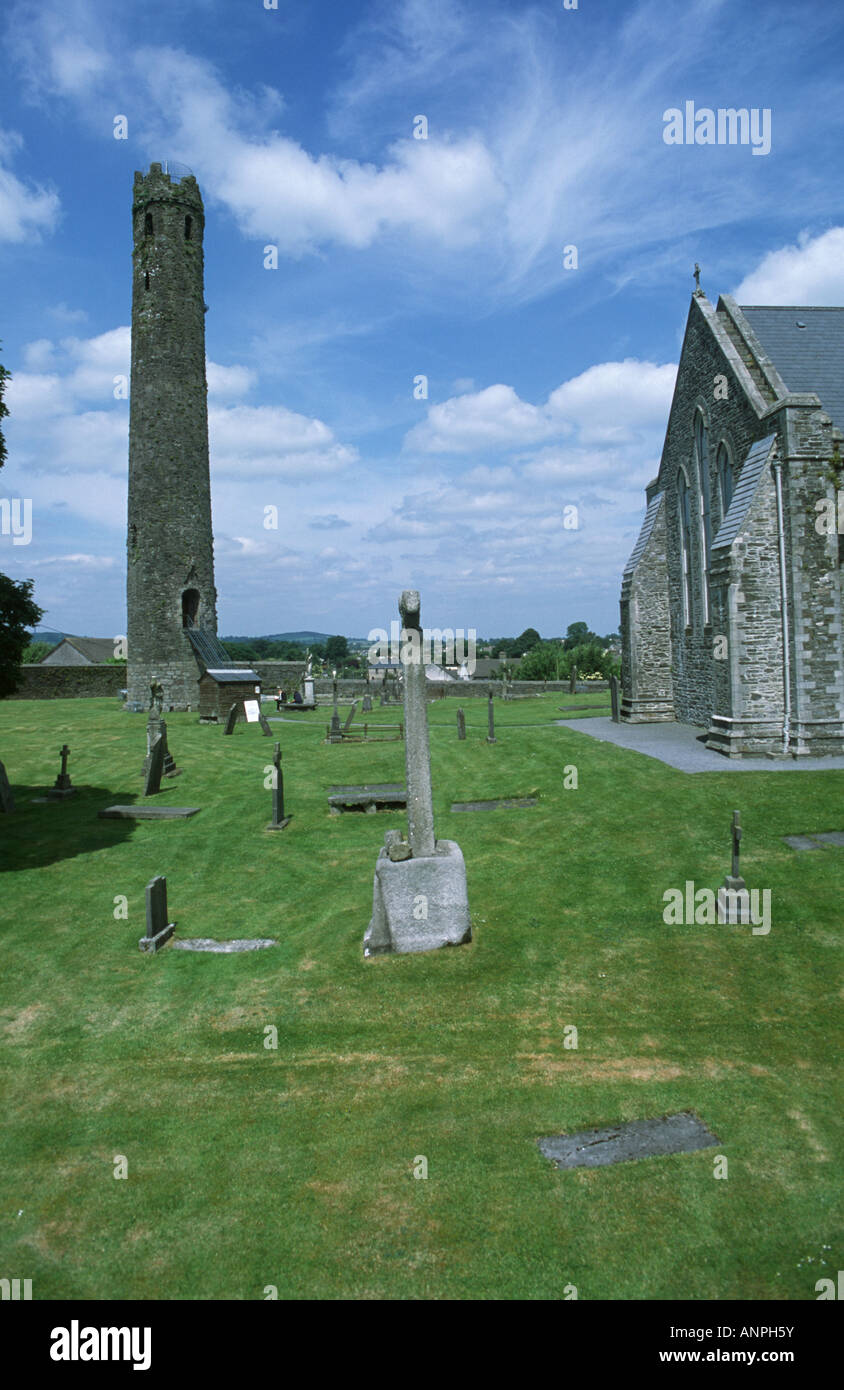round tower Co Kildare Ireland Stock Photo - Alamy