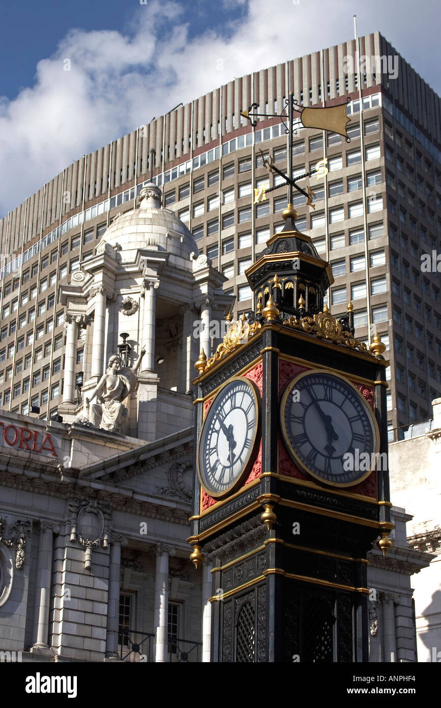 Victoria Palace Theatre and Little Ben clock on summer day London SW1 ...