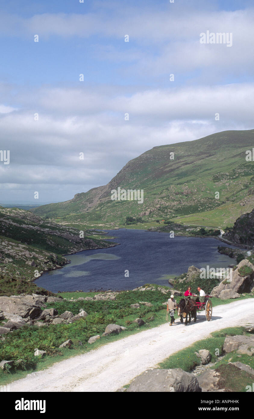 Jarvey, Horse carriage, Tourists at The Gap of Dunloe, Kerry, Ireland ...