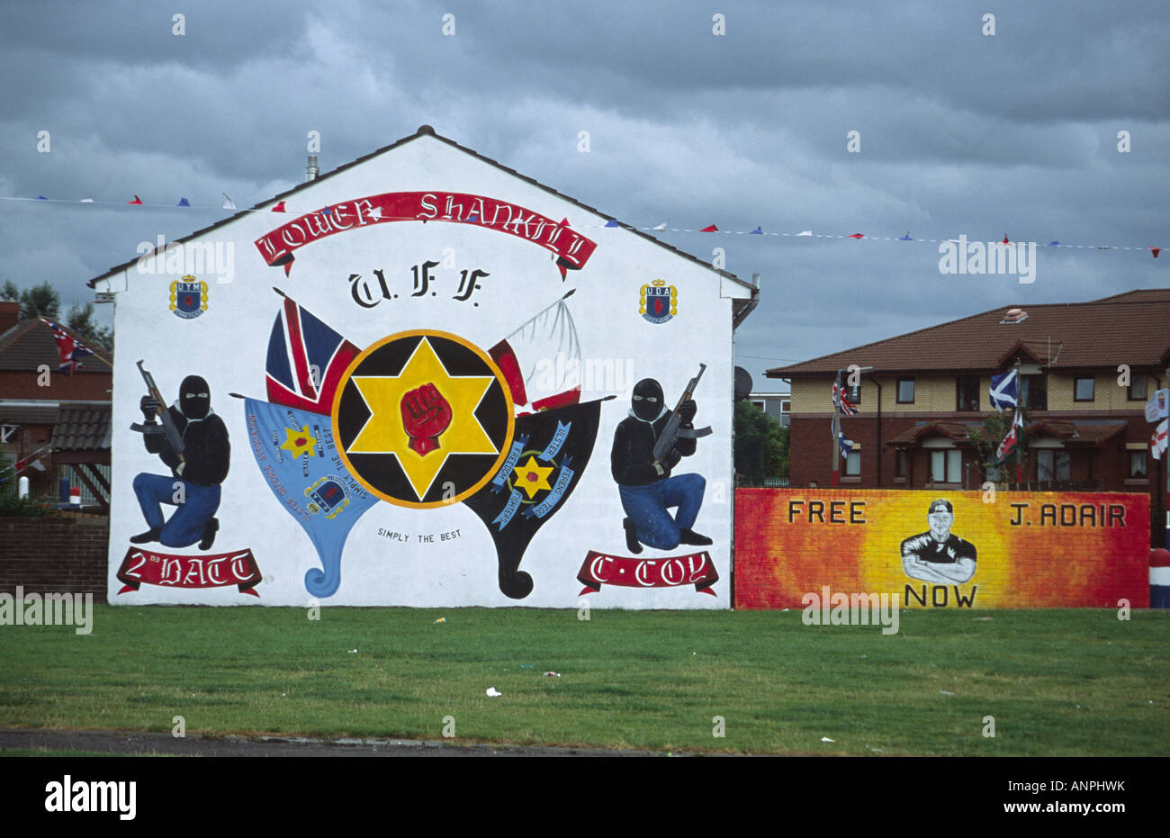 Shankill road belfast flags hi-res stock photography and images - Alamy