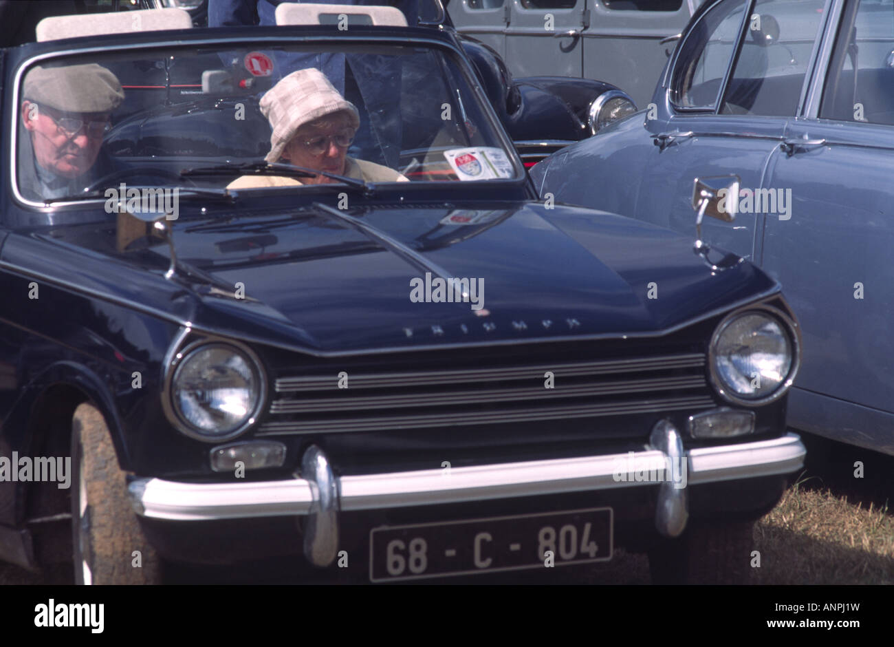 old couple sitting in a vintage car at Upton steam rally Co Cork ...